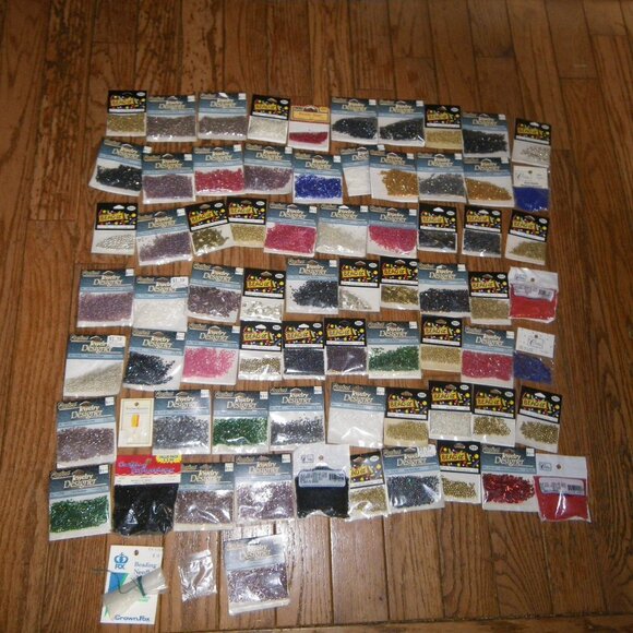 Office | Huge Mixed Bead Lot 71 Various Sealed Packs Crafting ...